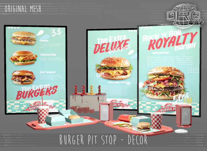 Second Life Marketplace - -DRD- Burger Pit Stop - Decor